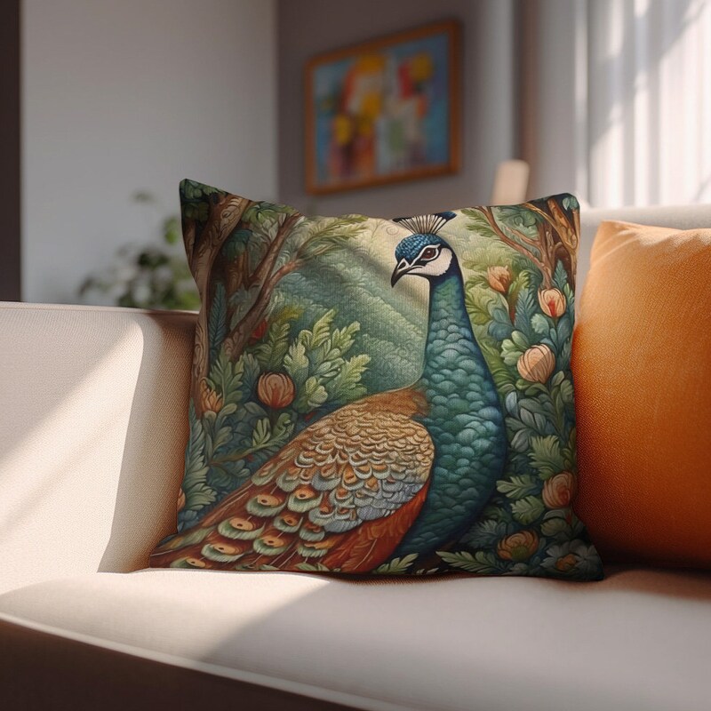 Peacock Pillow - Etsy