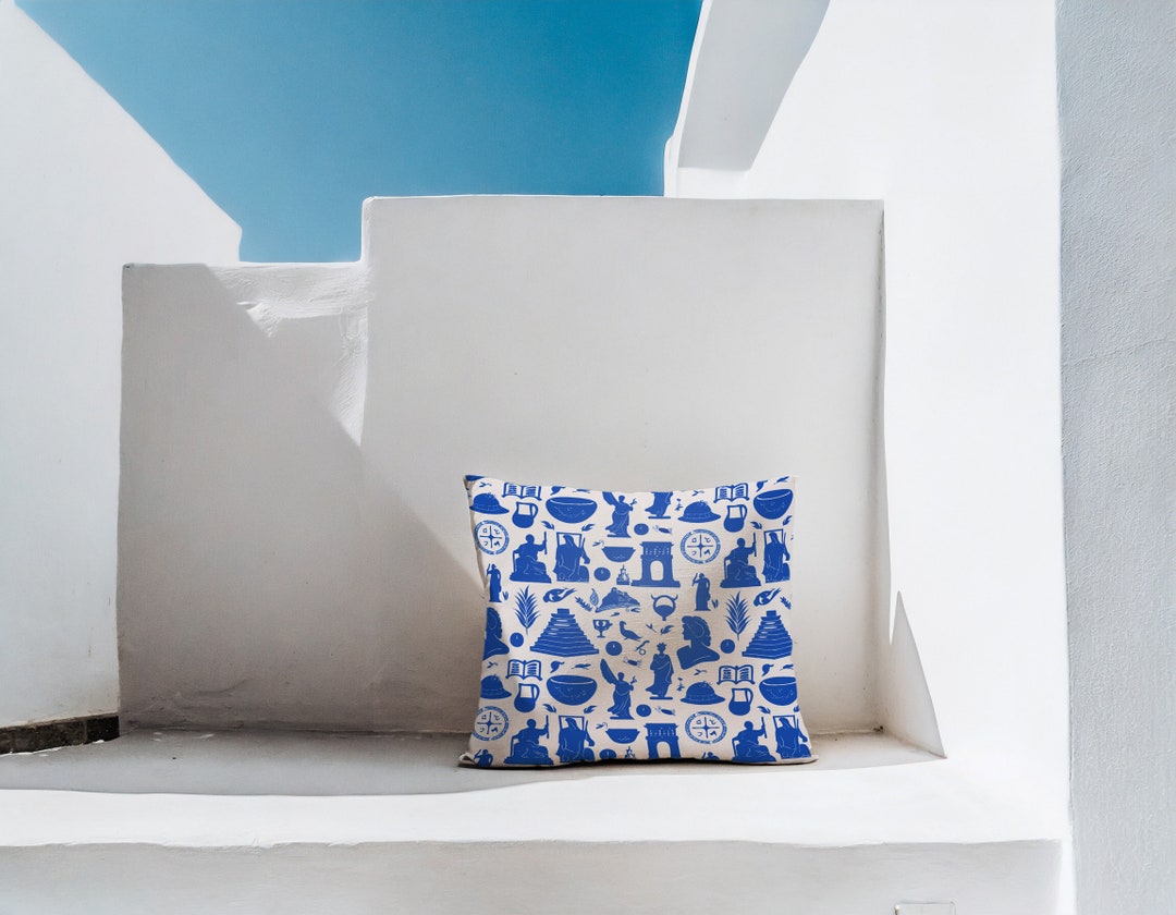 Ancient Greece Pillow Cover, Greek Statues Throw Pillow Case Design ...