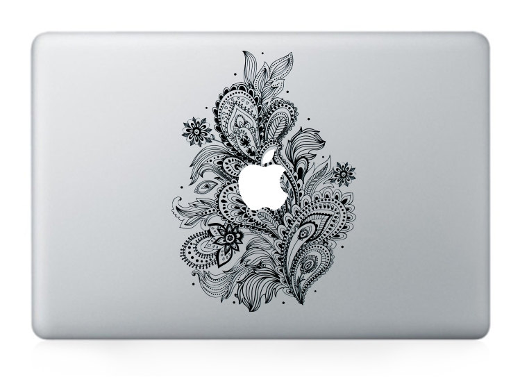 MacBook 13 Inch Decal Sticker Feather and Apple Art for Apple Laptop - Etsy