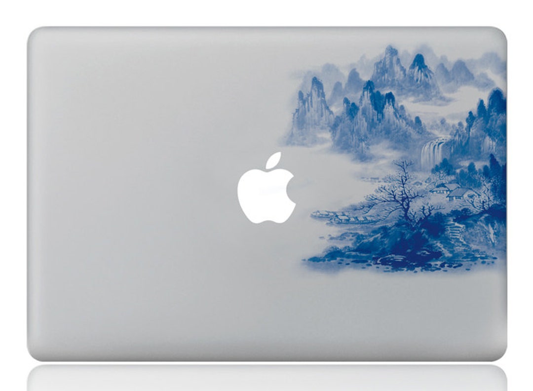 MacBook 13 Inch Decal Sticker Mountain and Apple Art for Apple Laptop ...
