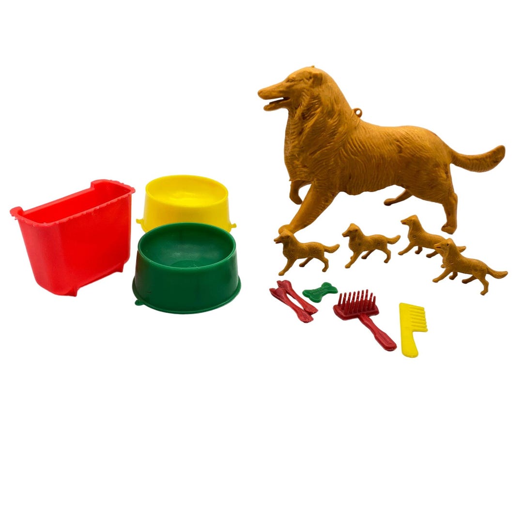 Vintage Lassie Play Kit Plas-trix No 101 1956 Plastic Toys Dog Collie ...