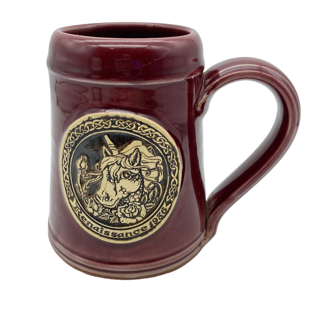 Deneen Renaissance Mug Unicorn 1986 Vintage Coffee Tea Maroon Fairy ...