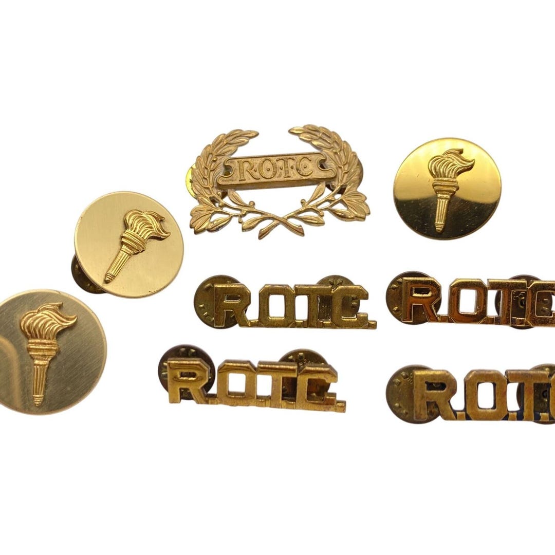 VTG ROTC Lapel Pins Gold Tone Spell Out Military Pin Backs Hat Pin Lot Torch - Etsy