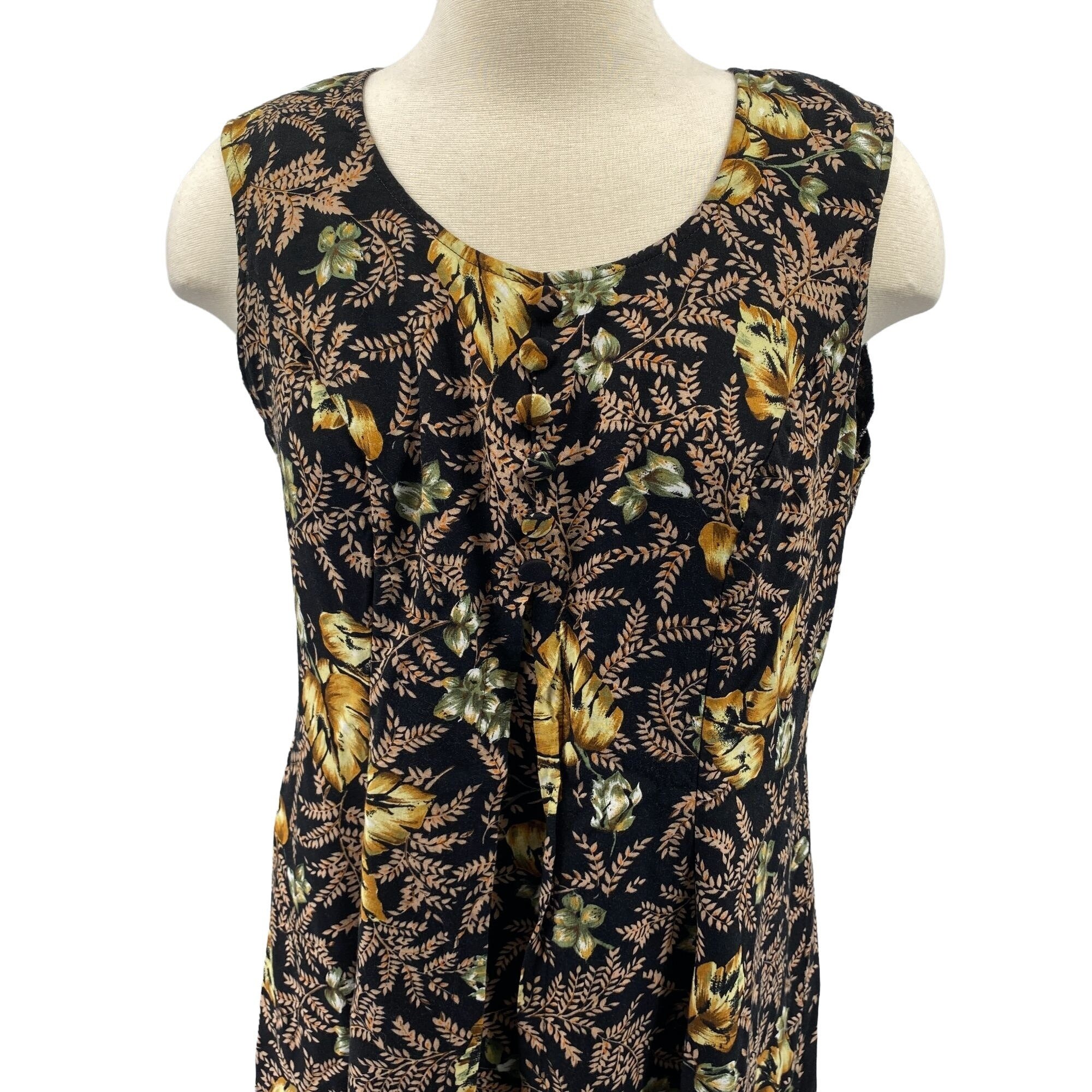 Vintage Jamie Brooke Floral Cottage Prairie Midi Dress Size 14 Large ...