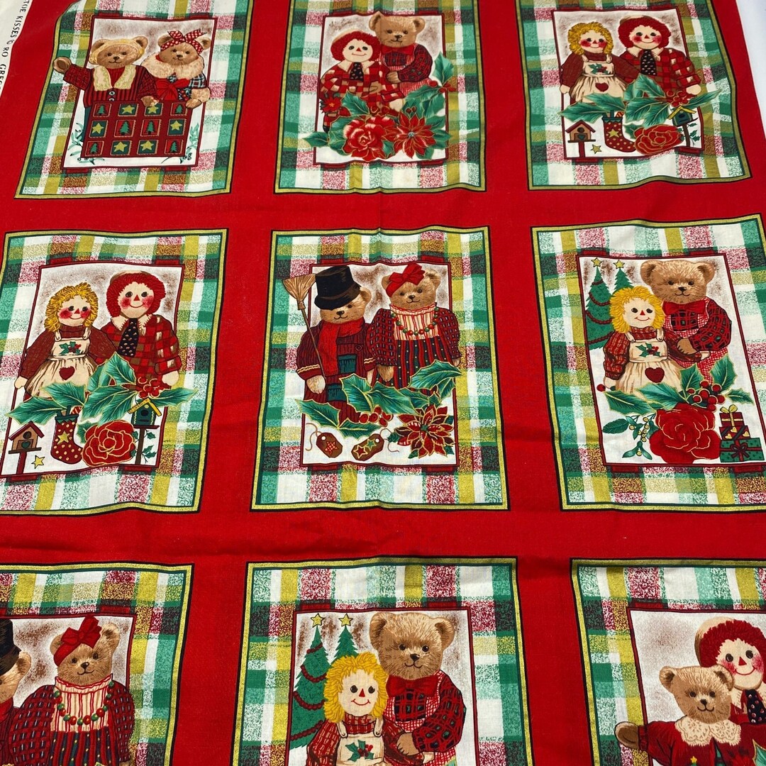 RO Gregg Mistletoe Kisses Raggedy Ann & Andy Christmas Fabric - Etsy