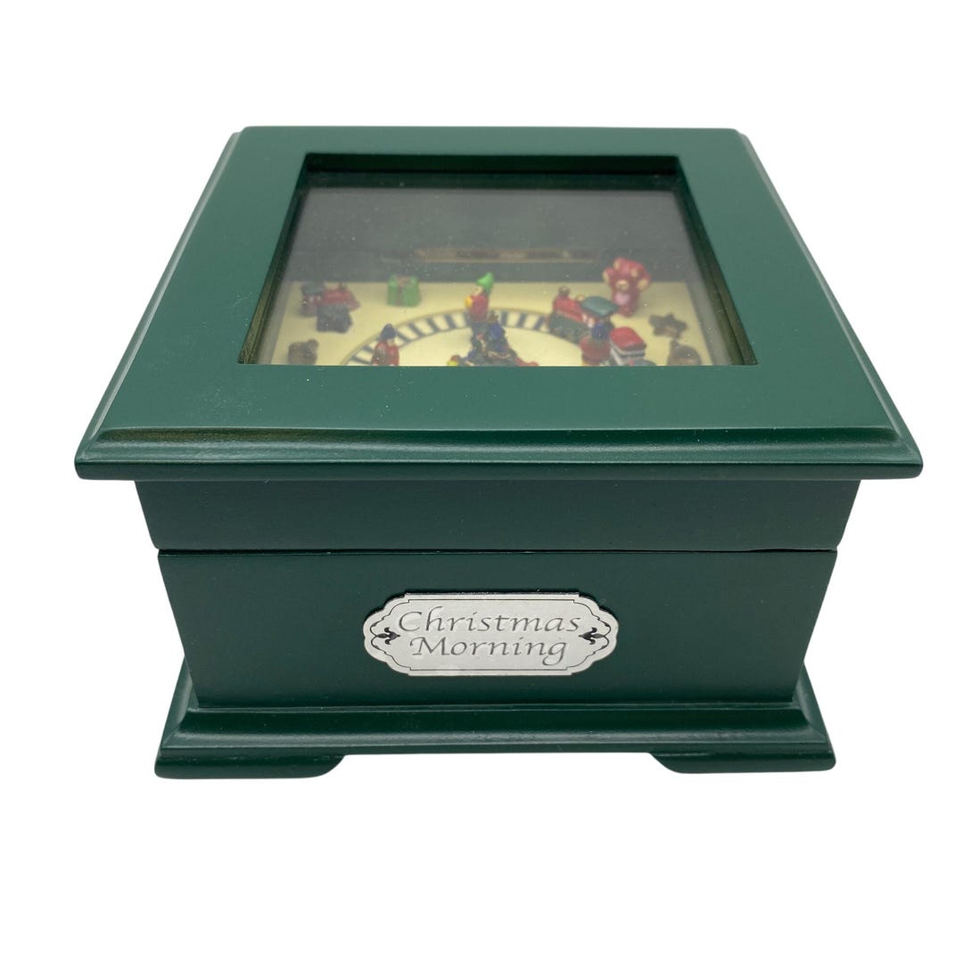 Mr Christmas Animated Music Box Wooden Jingle Bells Train Christmas ...