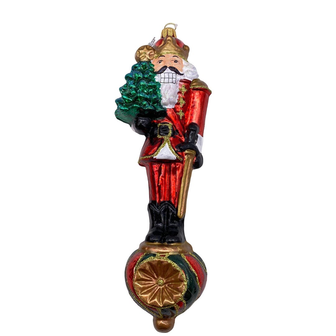 Glassware Art Studio Blown Glass Nutcracker Christmas Tree Ornament ...