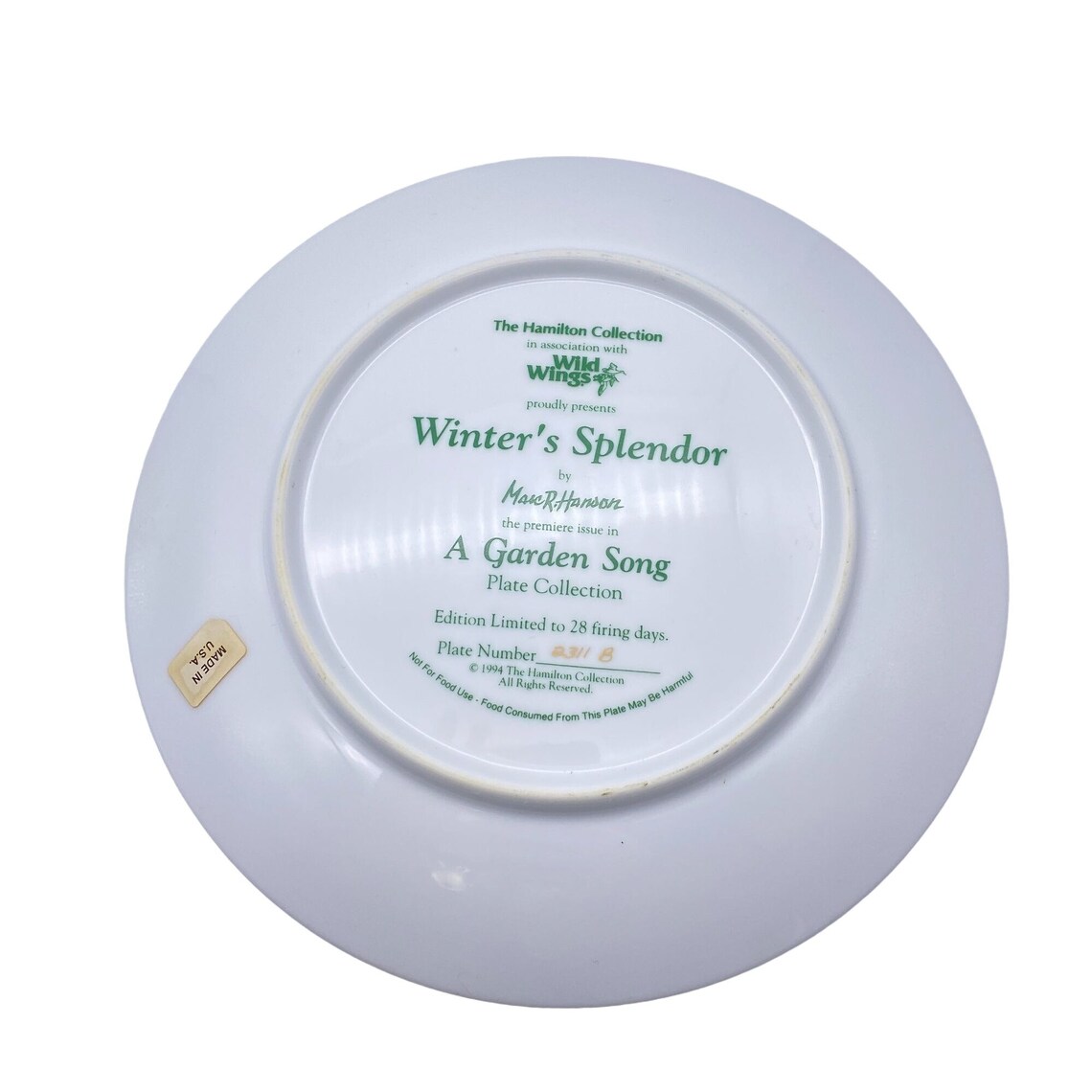 The Hamilton Collection Winters Splendor Cardinal Plate No 2311 B - Etsy