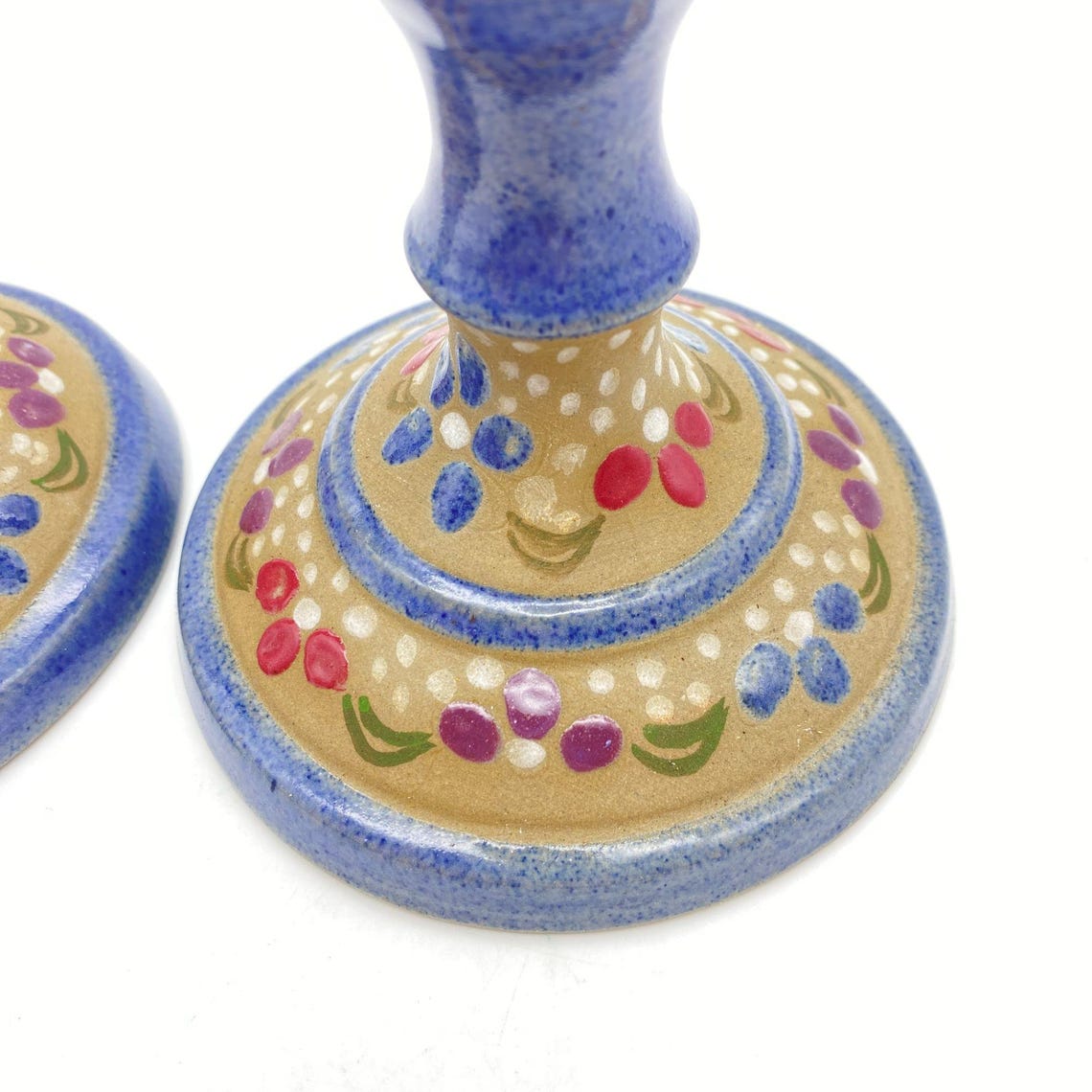 Studio Pottery Taper Candlestick Holders Stoneware Signed Ballard ...