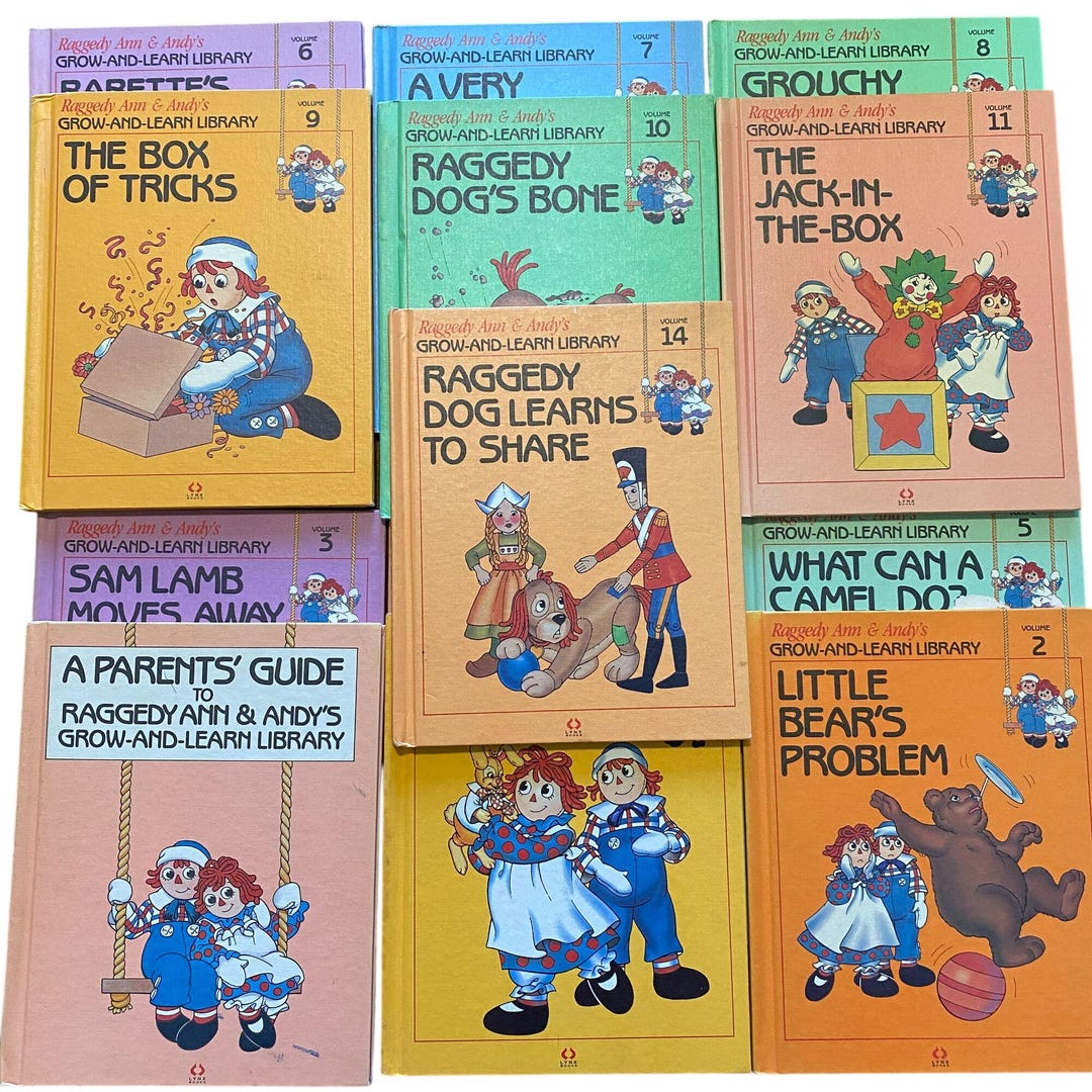 VTG Raggedy Ann & Andy Grow and Learn Library 1-11 Plus 14 Hardback ...