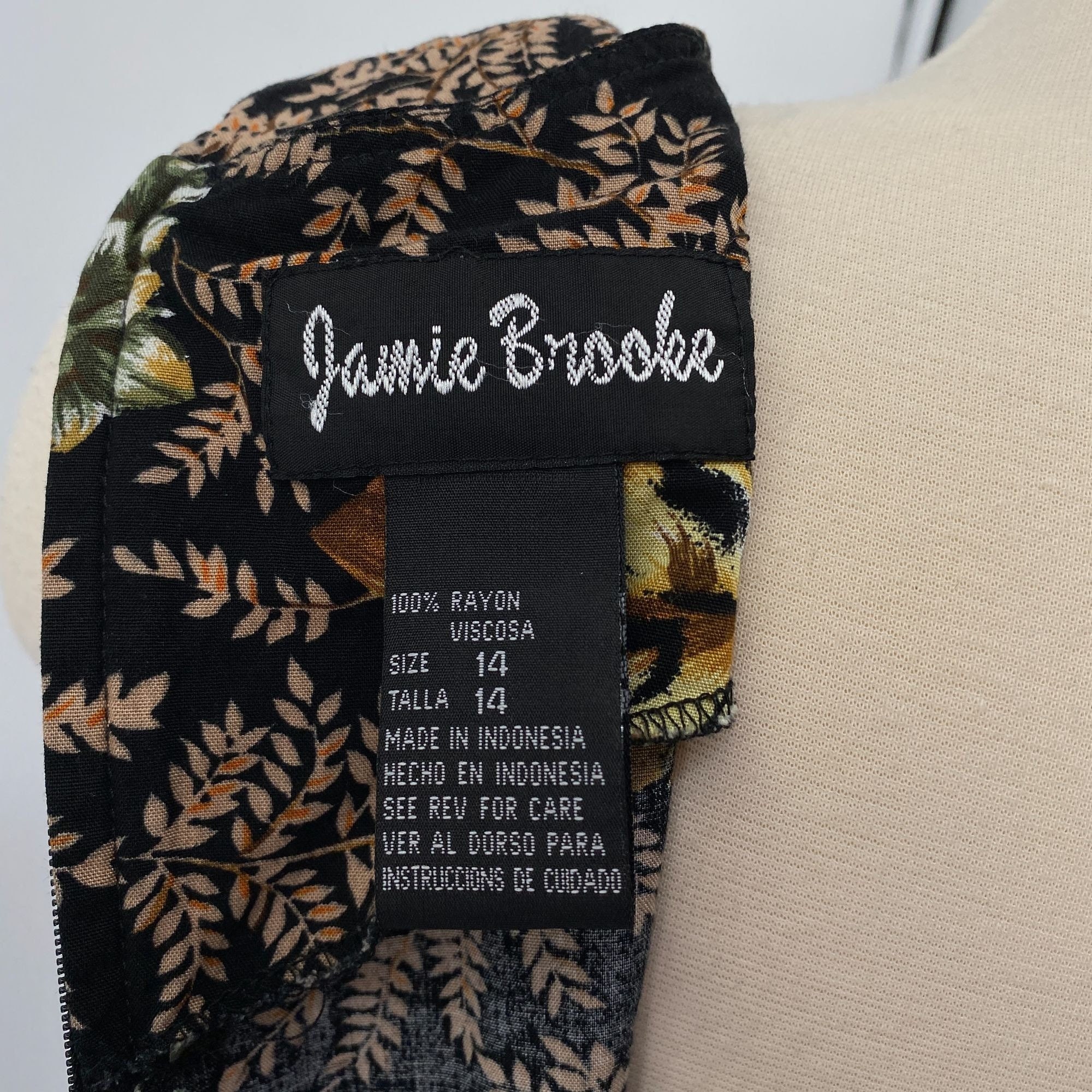 Vintage Jamie Brooke Floral Cottage Prairie Midi Dress Size 14 Large ...