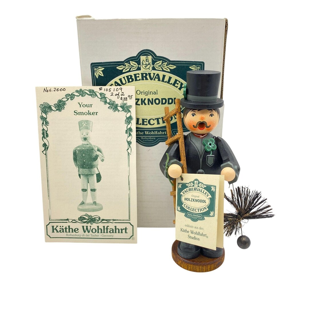 Kathe Wohlfahrt German Chimney Sweep Wooden Incense Smoker Holzknoddl ...