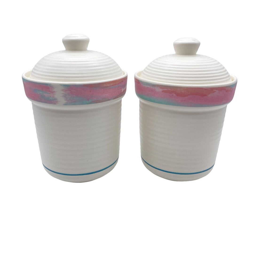 Vintage Treasure Craft Mirage Southwest Design Canister Set of Two 80s ...