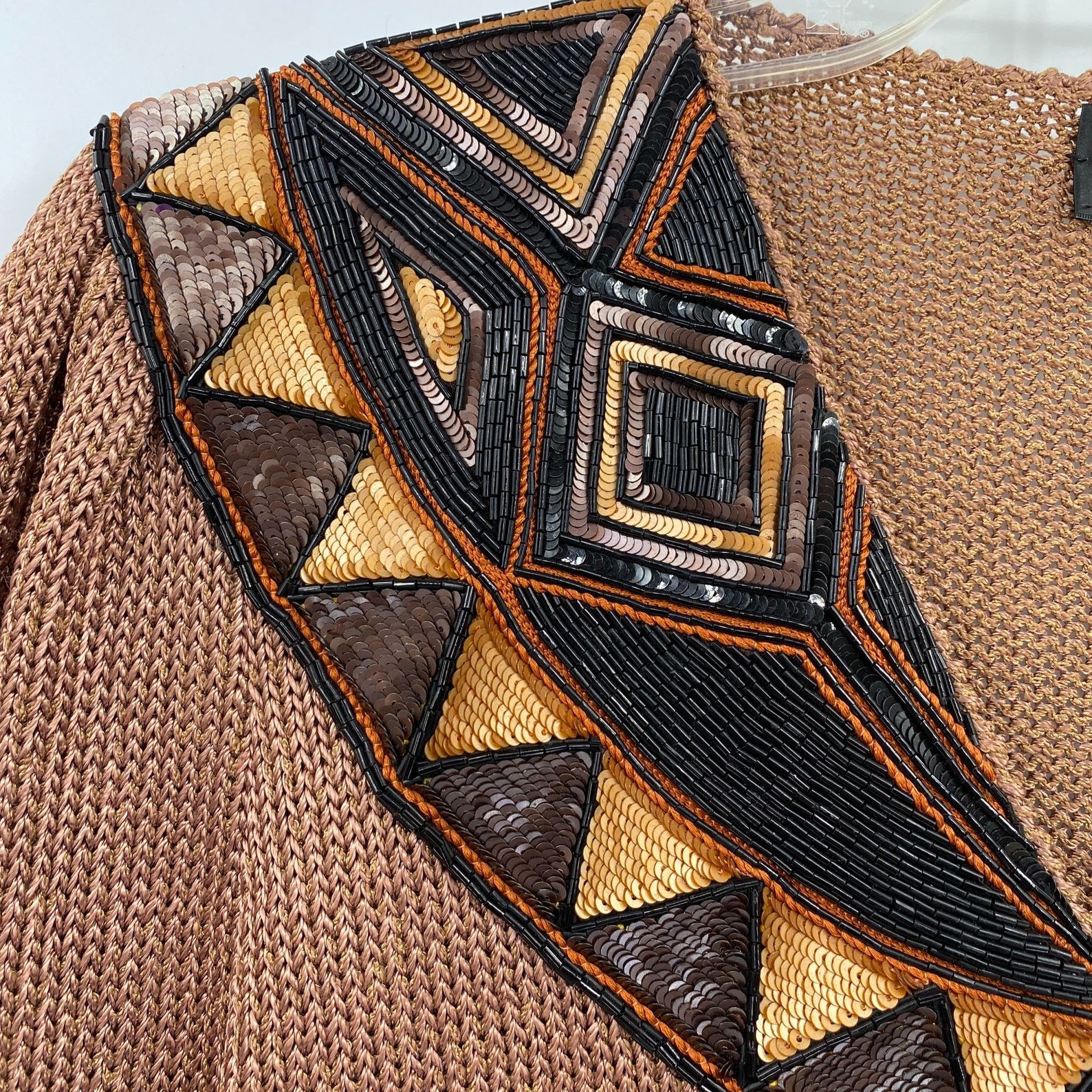 Vintage Elizabeth New York Knit Beaded Sweater Skirt Set Size M-L ...