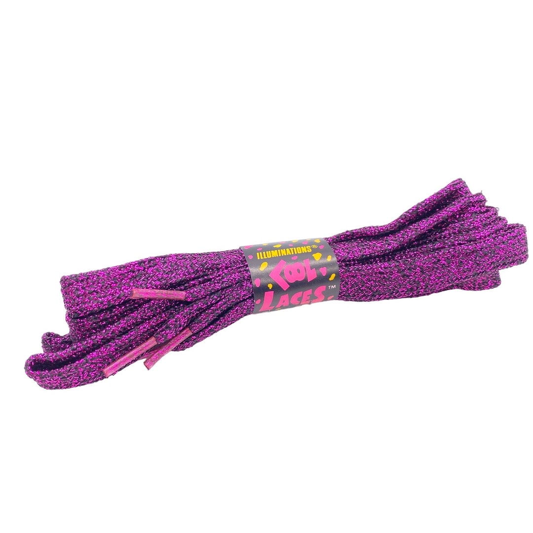 Vintage Illuminations Cool Shoe Laces Magenta Glittery Sparkle Y2k 90s ...