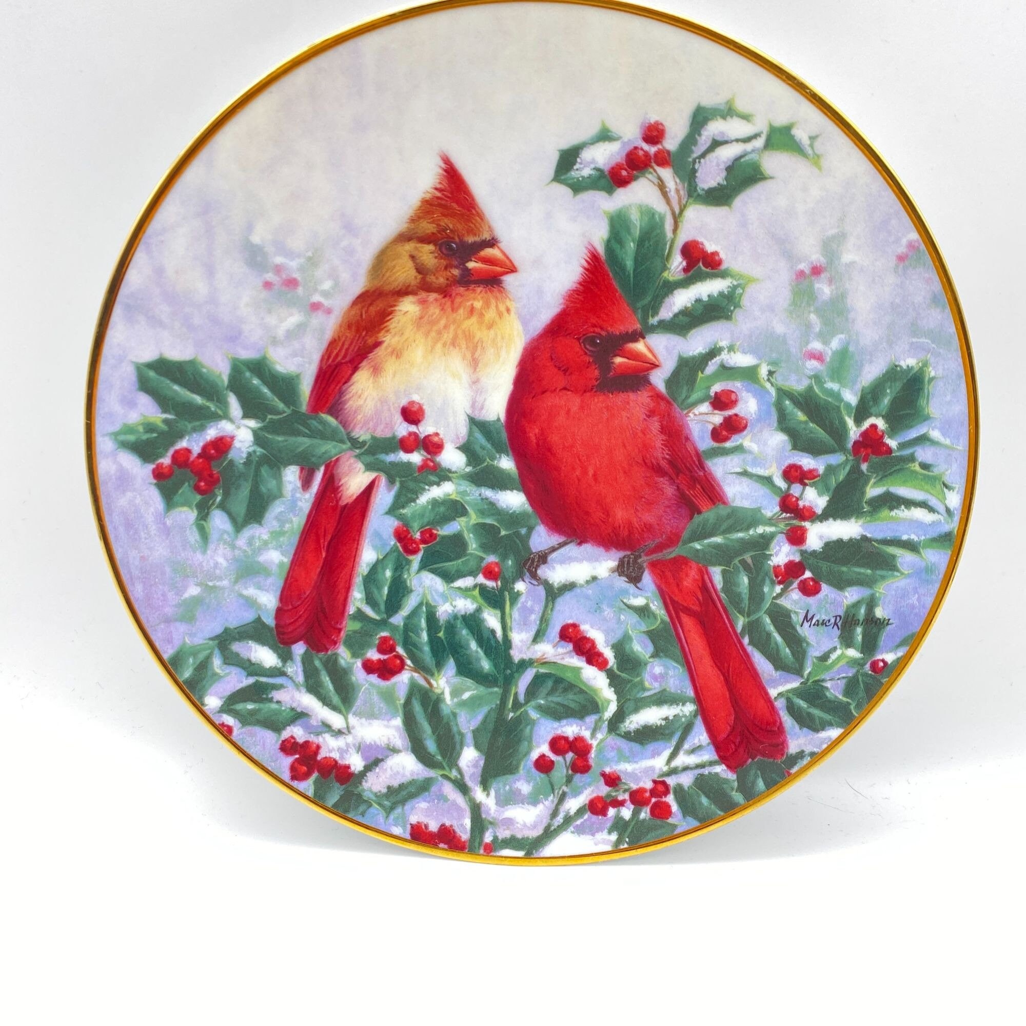 The Hamilton Collection Winters Splendor Cardinal Plate No 2311 B - Etsy