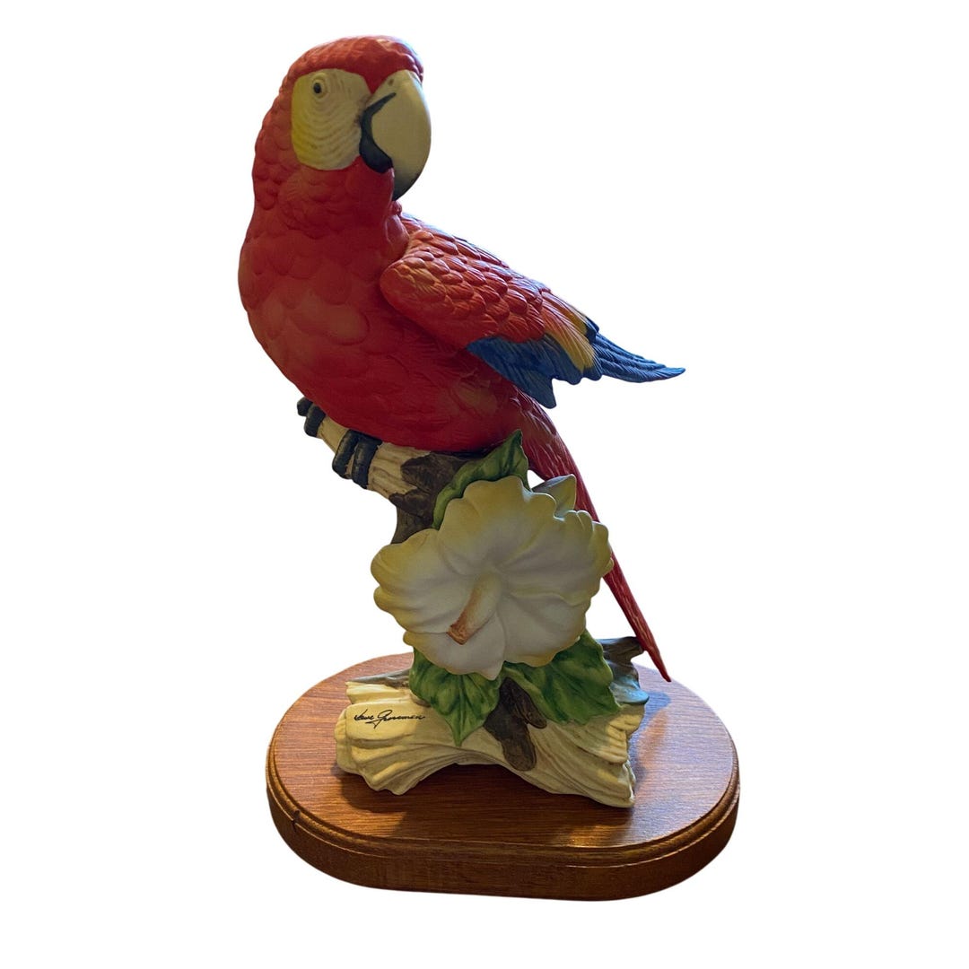 Dave Grossman Scarlet Macaw Parrot Bird Figure Sculpture Japan - Etsy