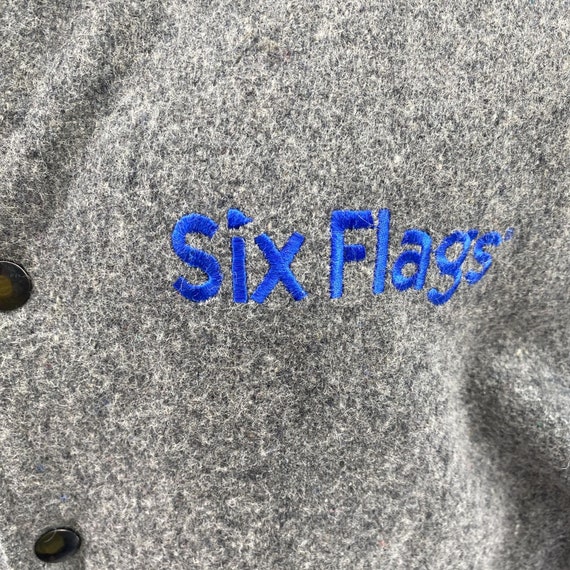 Vintage Six Flags Varsity jacket size medium Warner b… - Gem