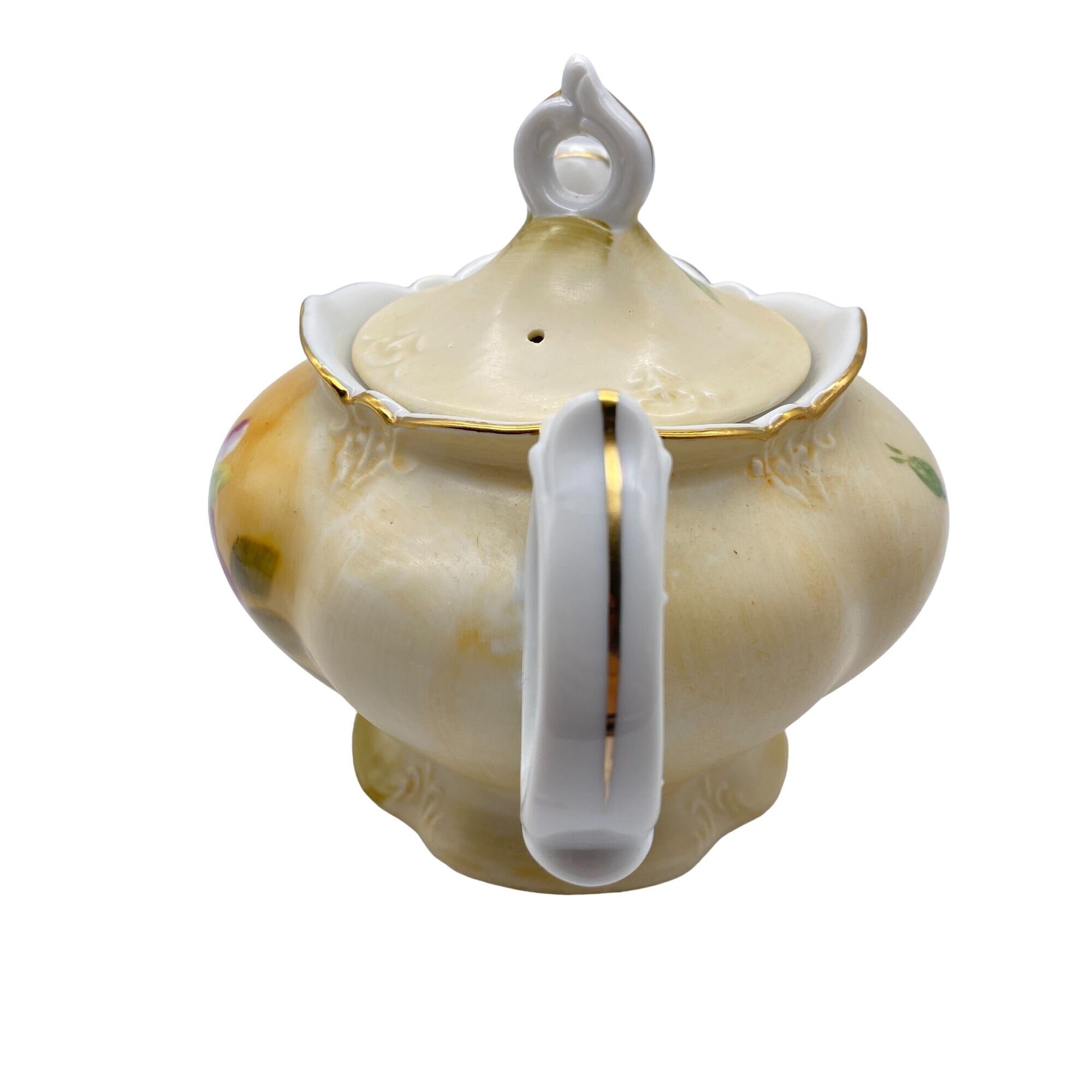 Vintage Lefton Musical Tea Pot Hand Painted Rose Pattern Japan - Etsy