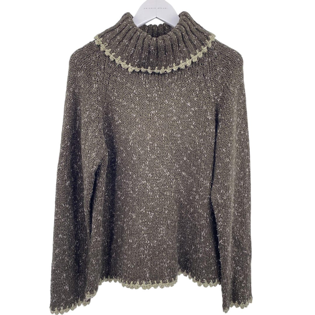 VTG Wind River Roll Neck Chunky Knit Sweater Size M/L Scalloped ...