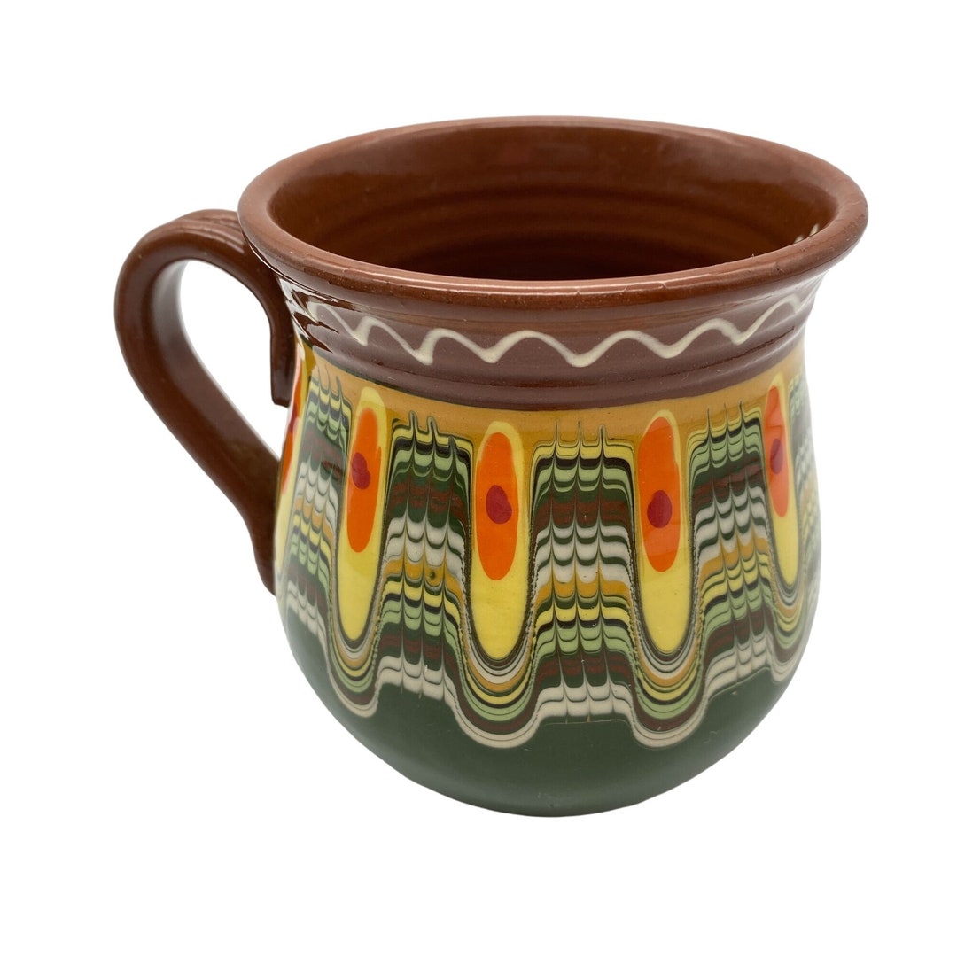 Bulgarian Troyan Pottery Drip Glaze Coffee Mug Cup Tea Green Vintage - Etsy