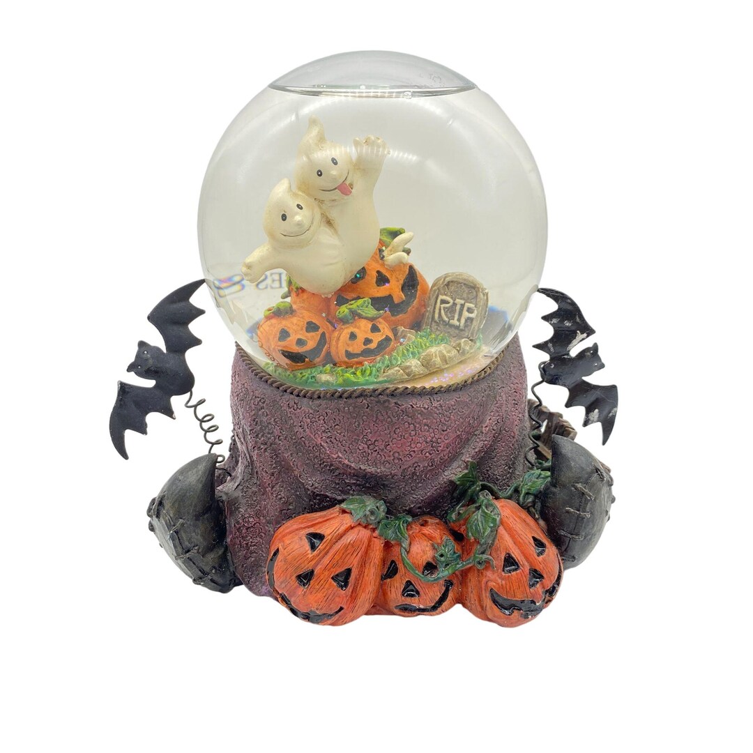 Halloween Musical Snow Globe Ding Dong the Witch is Dead Floating Bats ...