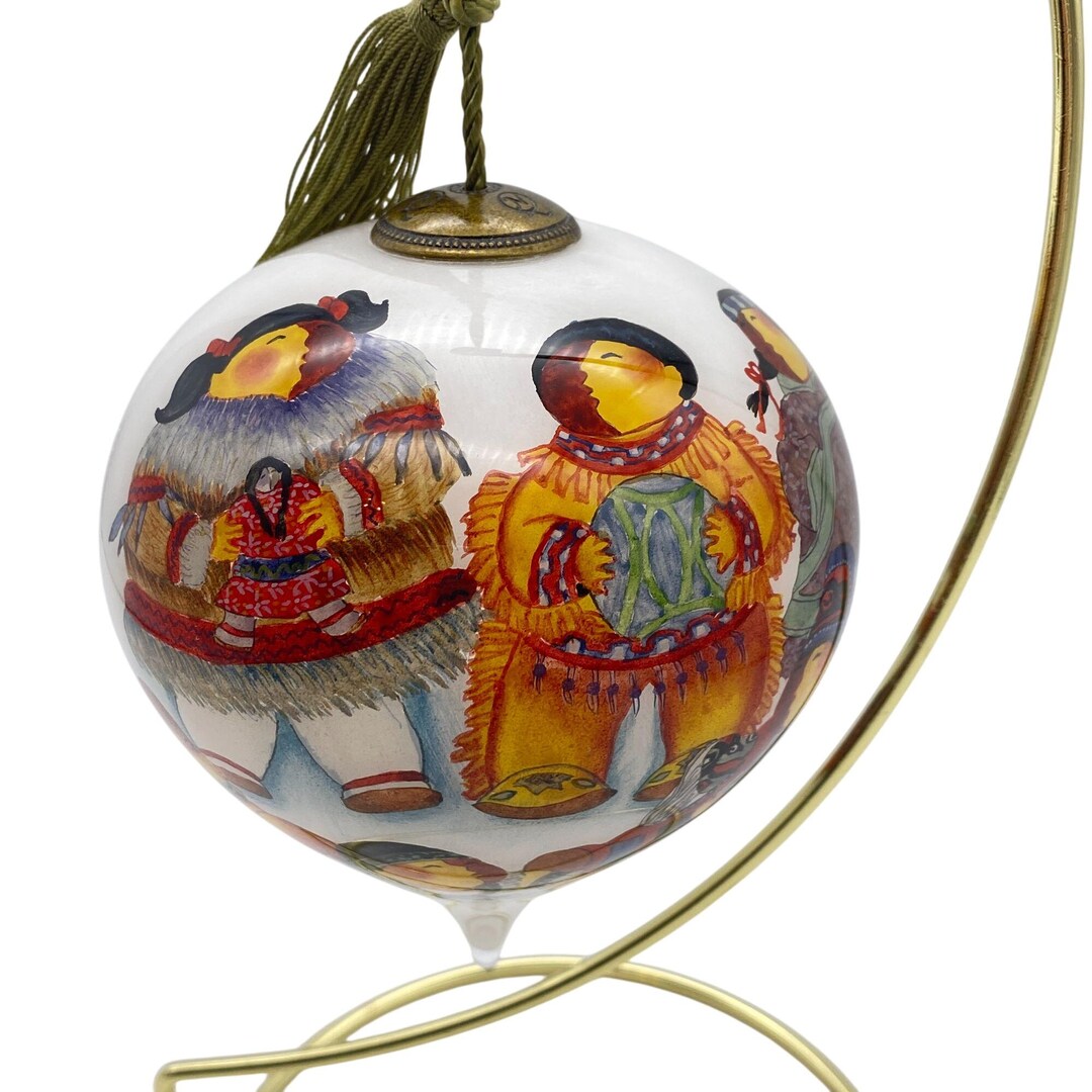 Ne'qwa Large Glass Inuit Ornament With Stand 5" Alaskan Turnip ...