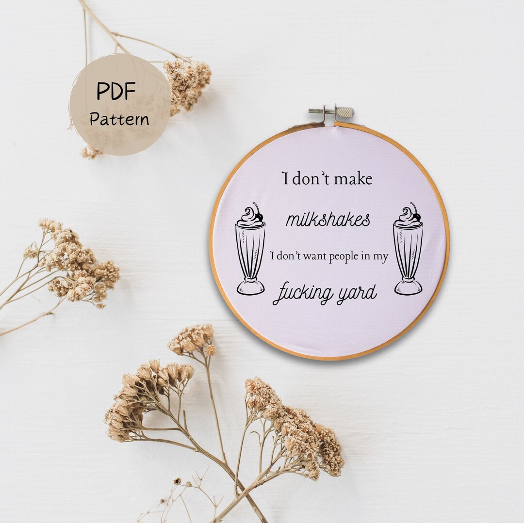 Modern Font Funny Snarky Embroidery Pattern, Rude Modern Words ...