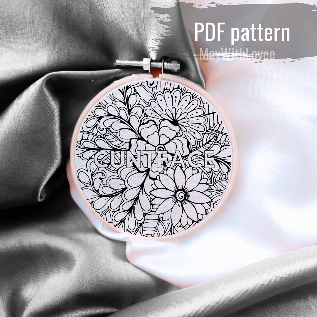 Hand Embroidery Rude Words Mandala Embroidery Pattern Swear - Etsy