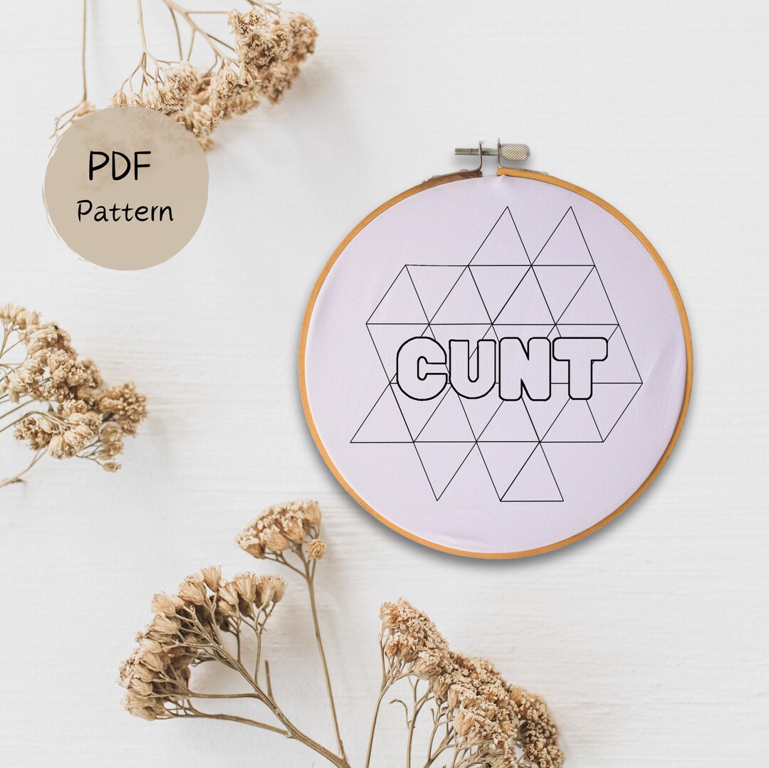 Rude Swear Words Beginner Hand Embroidery Pattern, Simple Negative ...