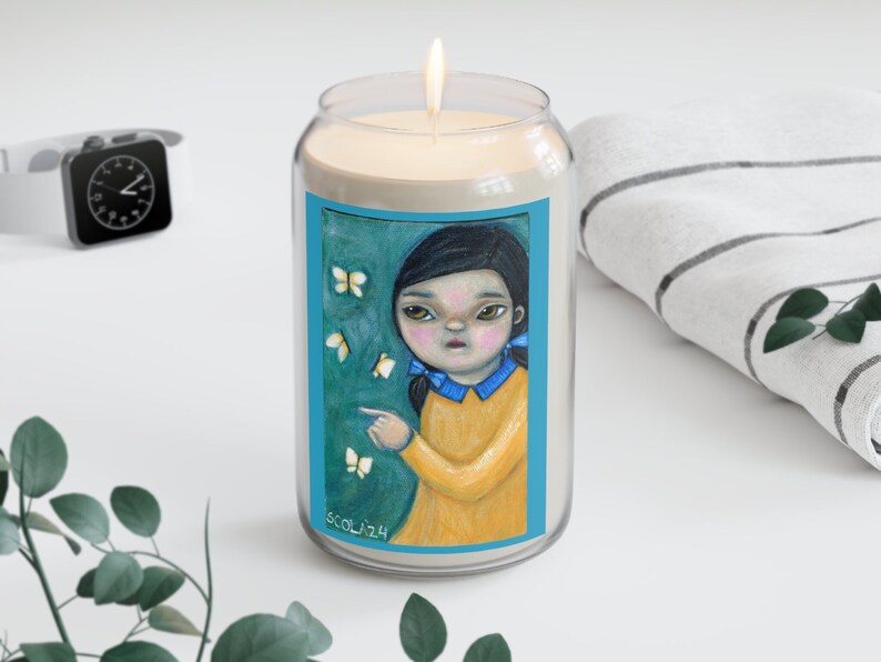 Butterflies Scented Candle, Original Naive Folk Art Vegan Candles ...
