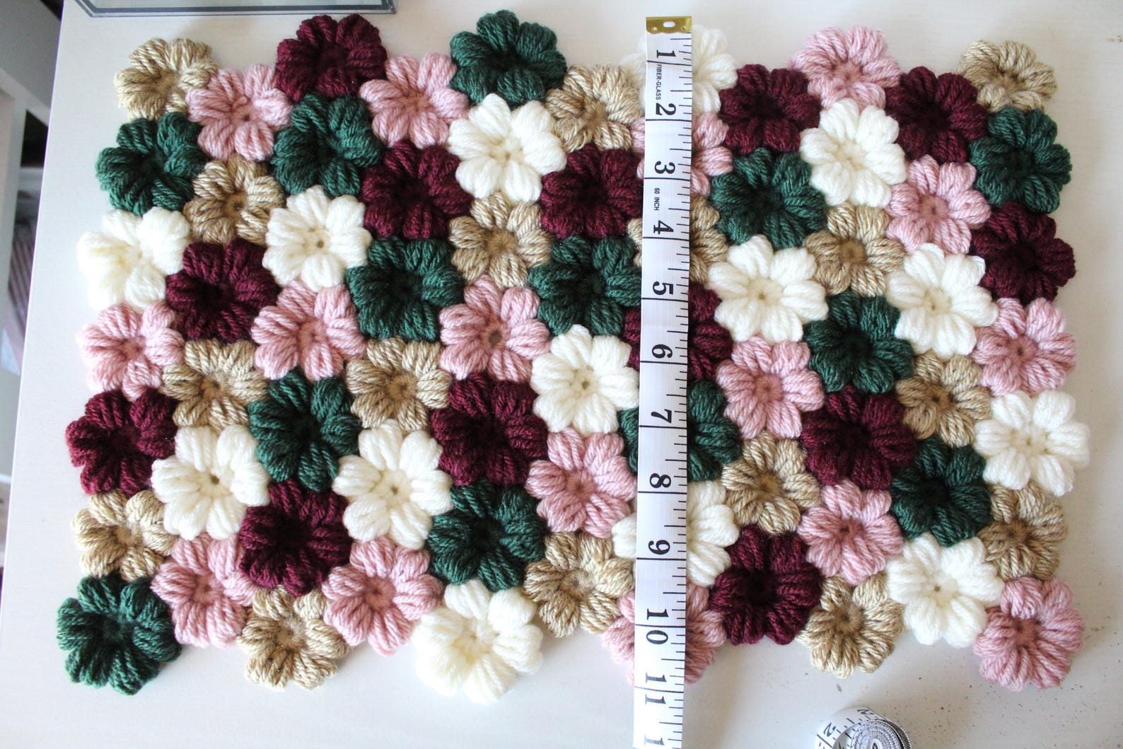 Crochet Flower Desk Mat - Etsy