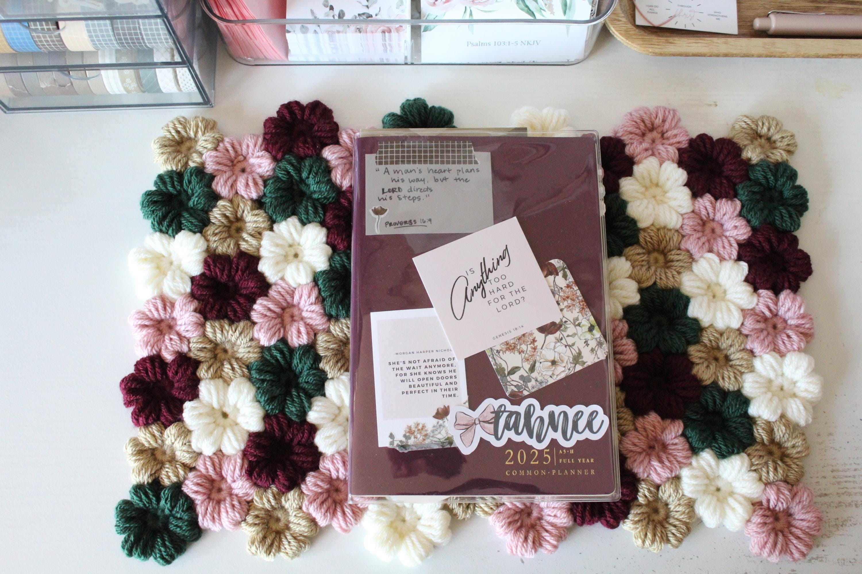 Crochet Flower Desk Mat - Etsy