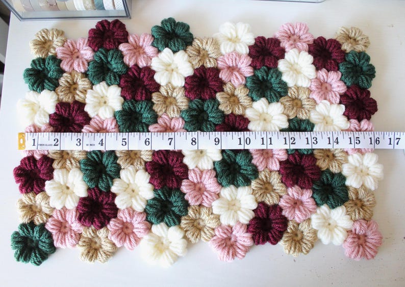 Crochet Flower Desk Mat - Etsy