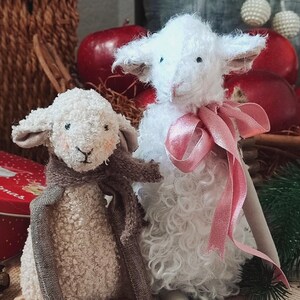 Sheep Doll Lamb Soft Toy Handmade Plush Sheep Primitive Stuffed Animal ...