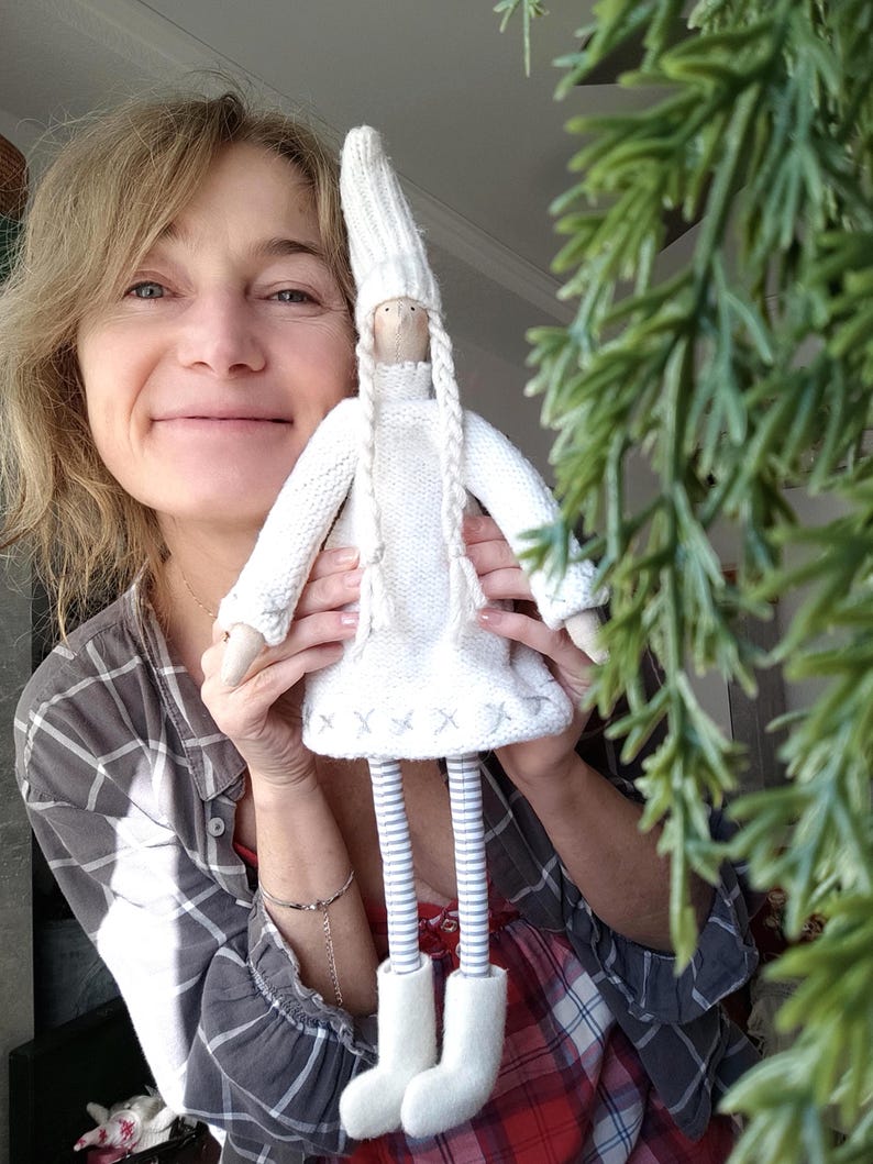 Winter Dolls Handmade Tilda Pixie Dolls White Nordic Decorations ...