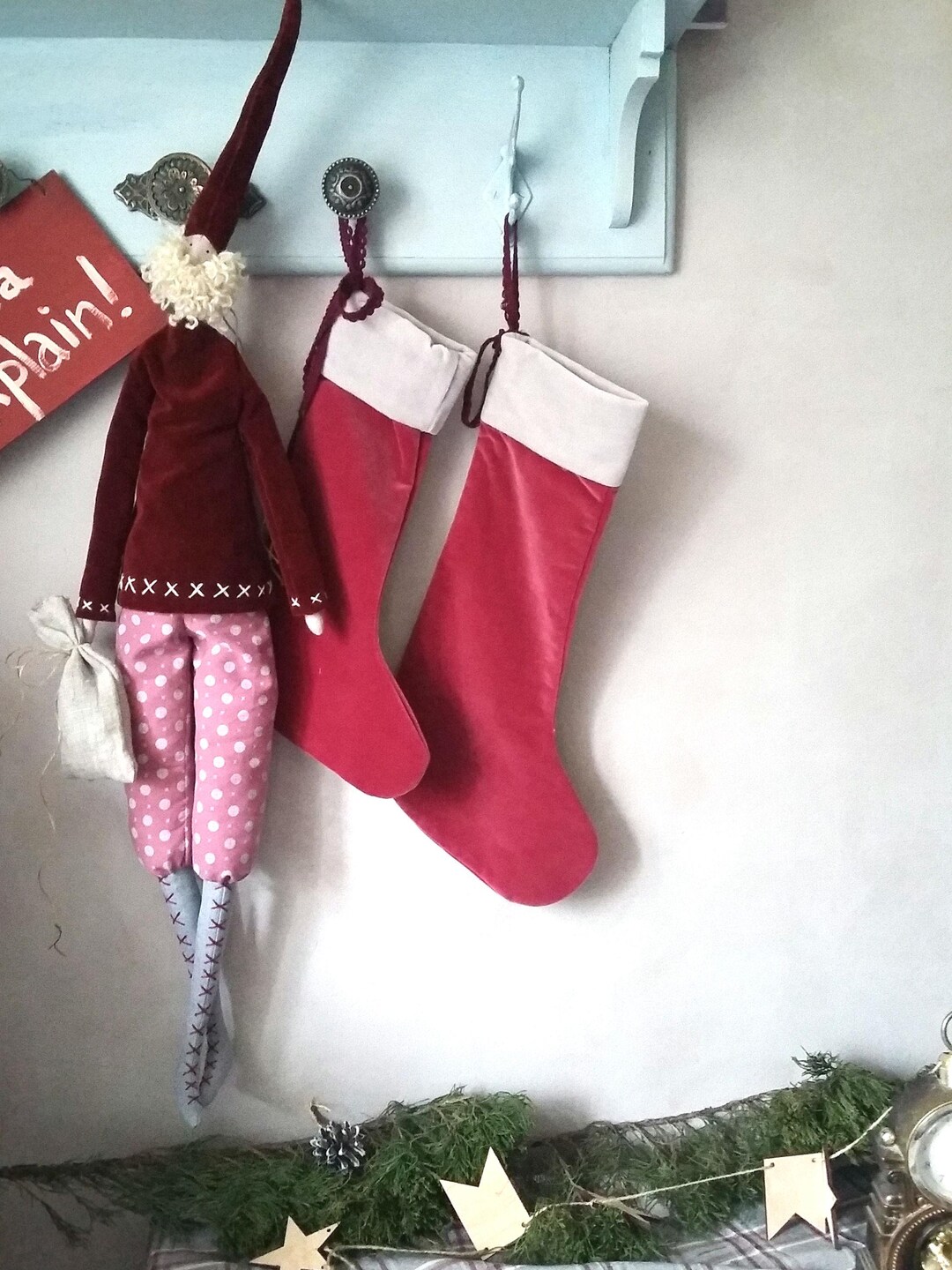 Tilda Santa Doll Scandinavian Christmas Decoration Handmad Vintage ...