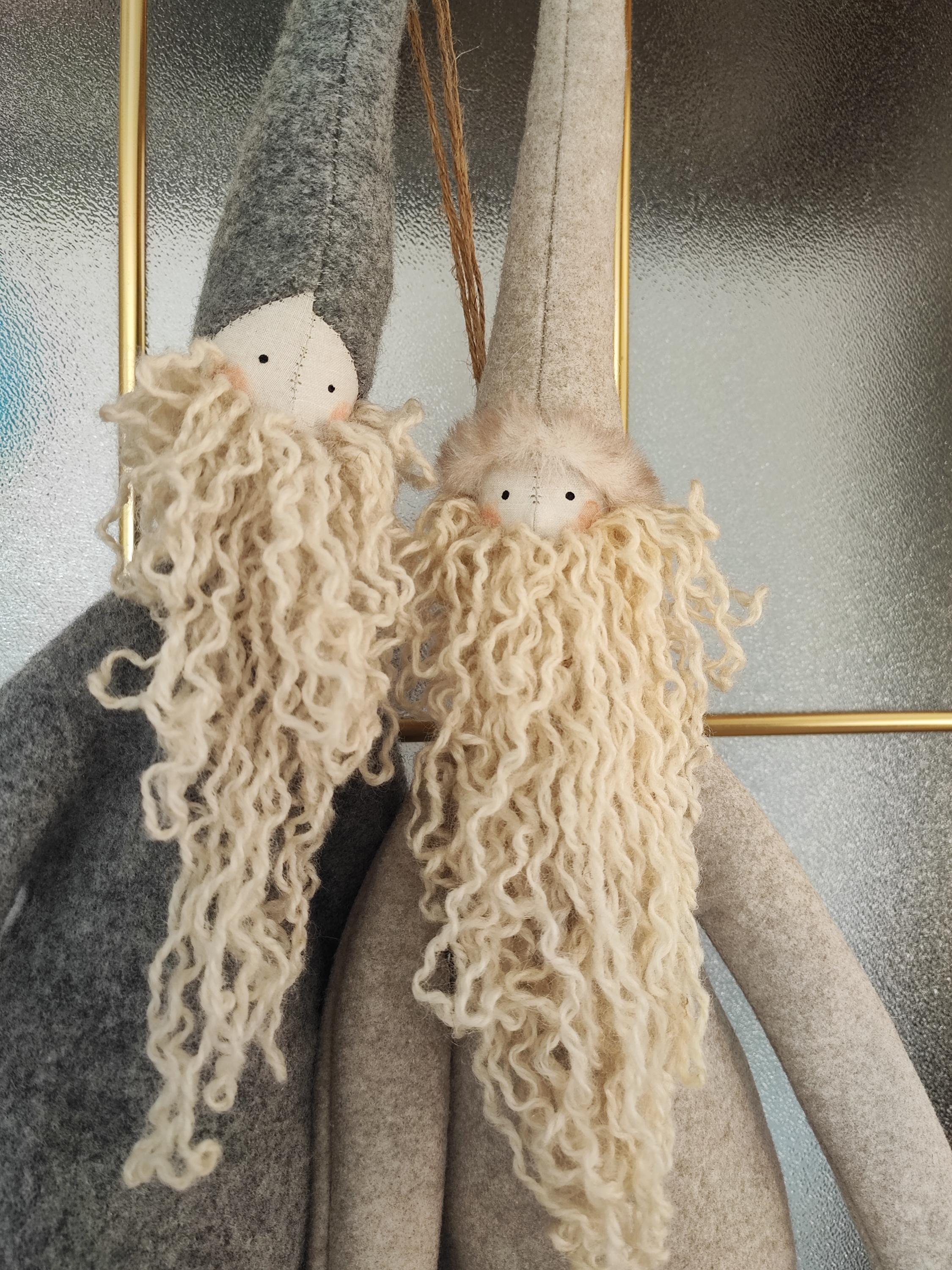 Santa Claus Doll Tilda Beige Nordic Santa Gray Handmade Scandinavian ...