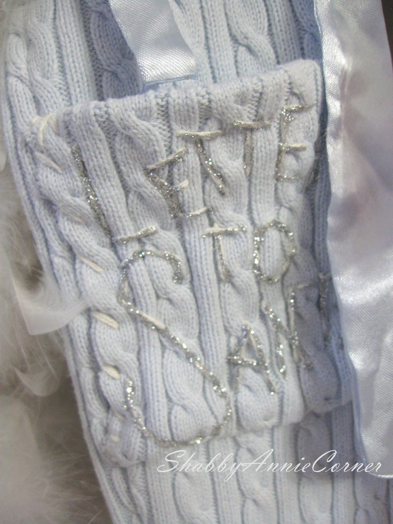 Blue Christmas Stocking Letter to Santa Stocking Light Blue - Etsy