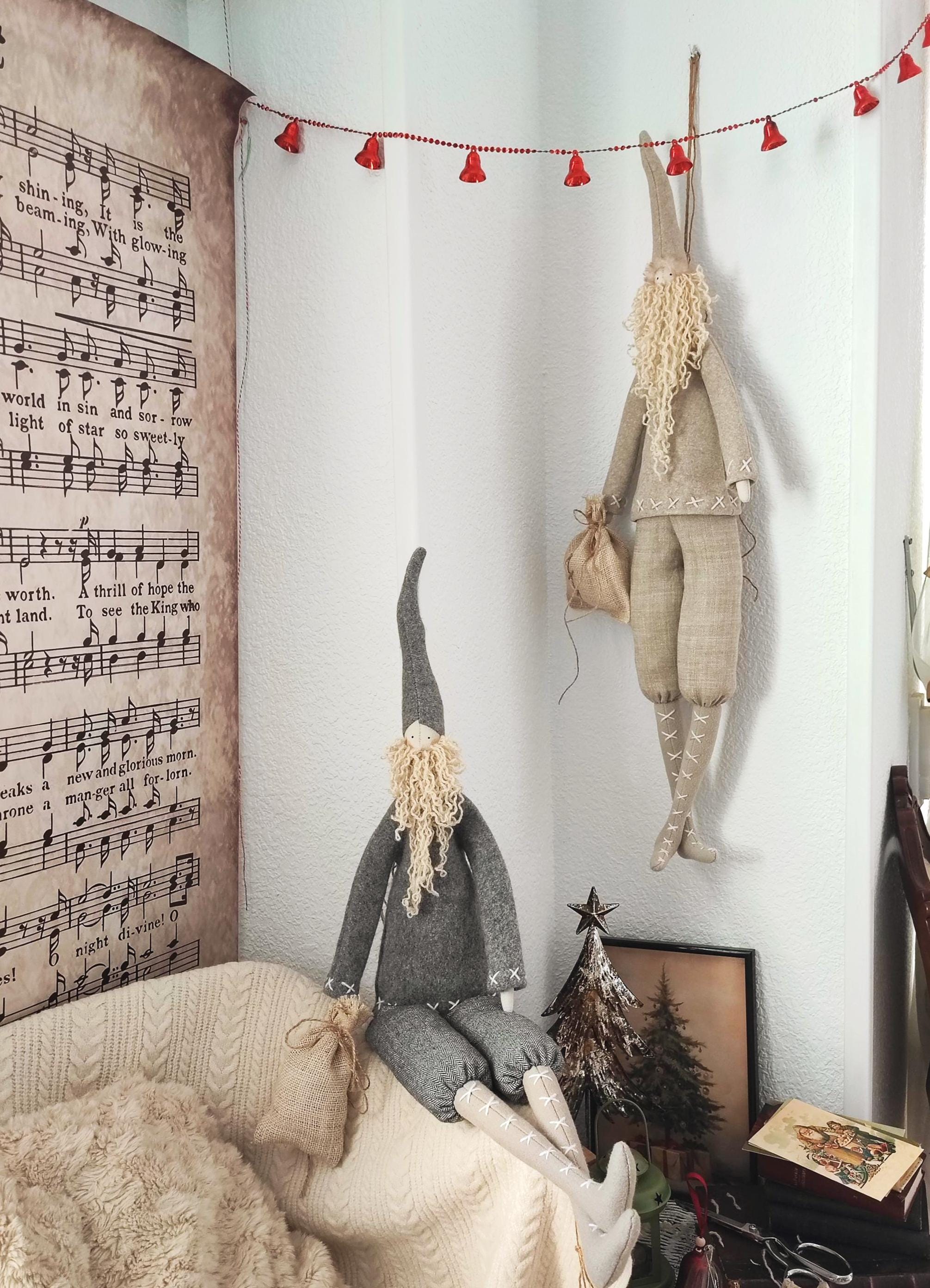Santa Claus Doll Tilda Beige Nordic Santa Gray Handmade Scandinavian ...