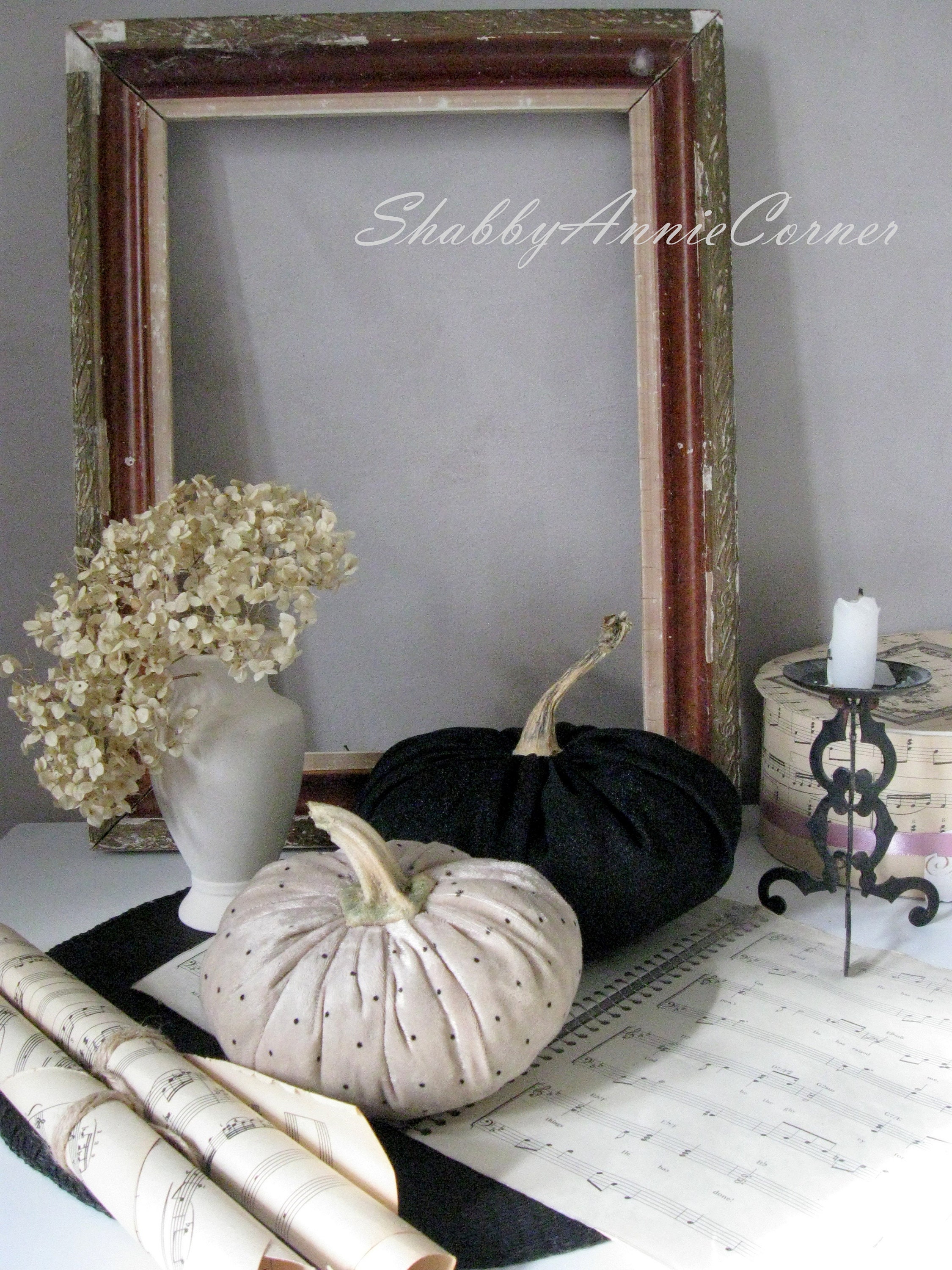 Beige polka dot Velvet pumpkins Decorative pumpkins Beige | Etsy