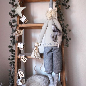 Tilda Santa Claus Doll Santa Gray Scandinavian Christmas Decoration ...