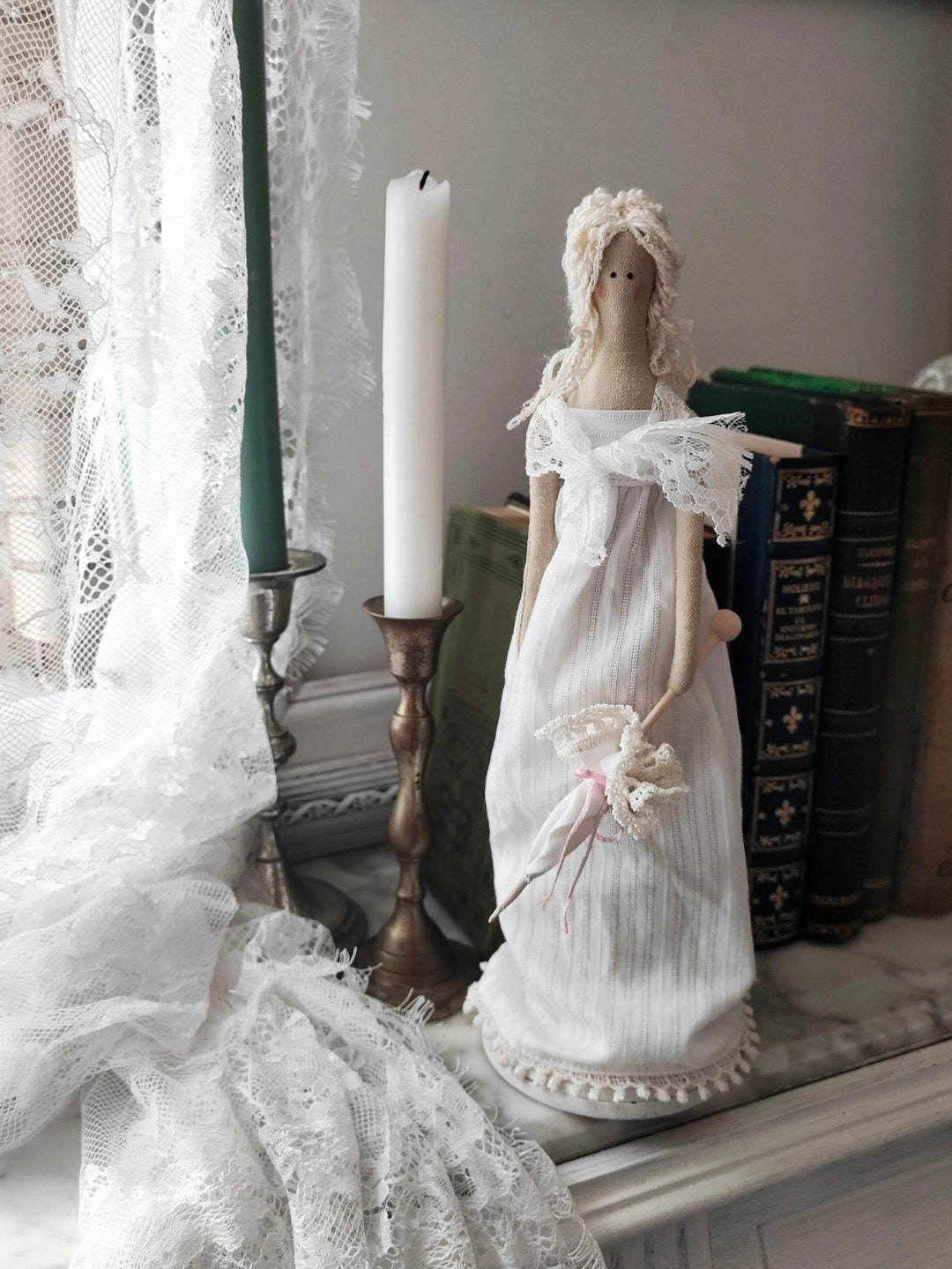 Jane Austen Doll Textile Art Doll With Parasol Unique Gift for Her ...