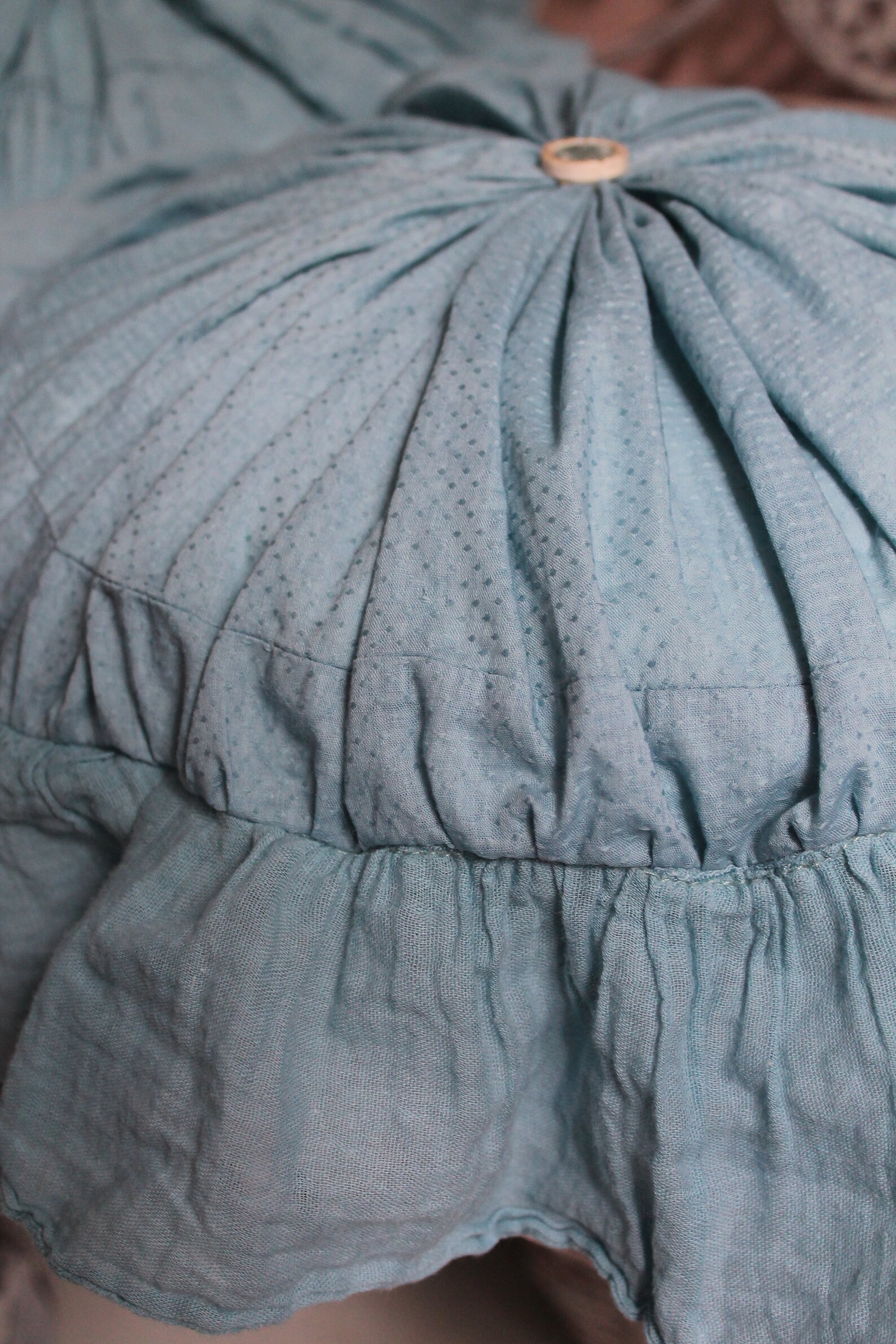 Blue Shabby chic pillows Ruffle round pillows Teal Blue pillow | Etsy