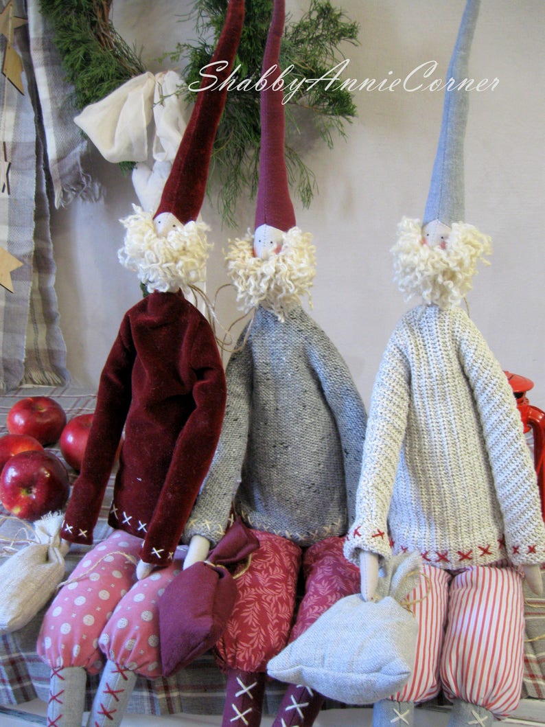 Tilda Santa Doll Scandinavian Christmas Decor Handmade Santa - Etsy
