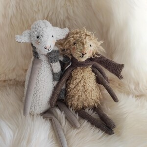 Sheep Doll Lamb Soft Toy Handmade Plush Sheep Primitive Stuffed Animal ...
