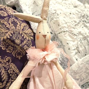 Pink Bunny Doll Tilda Bunny Shabby Chic Decor Stuffed Bunny Rabbit ...