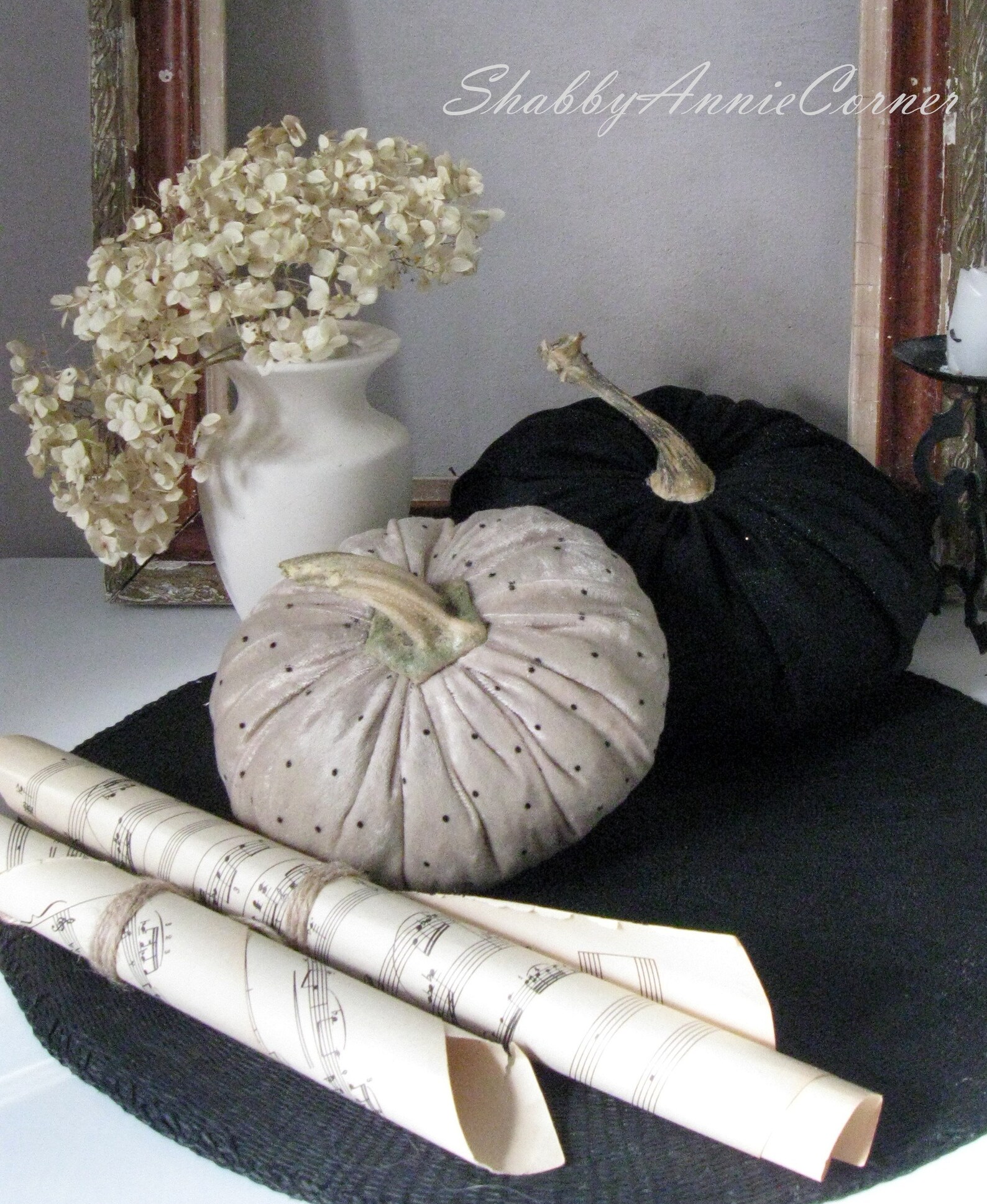 Beige Polka Dot Velvet Pumpkins Decorative Pumpkins Beige - Etsy