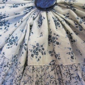 Country Cottage Round Ruffle Pillow Blue Floral Round Ruffle Pillows ...