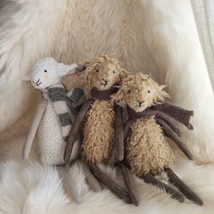 Sheep Doll Lamb Soft Toy Handmade Plush Sheep Primitive Stuffed Animal ...